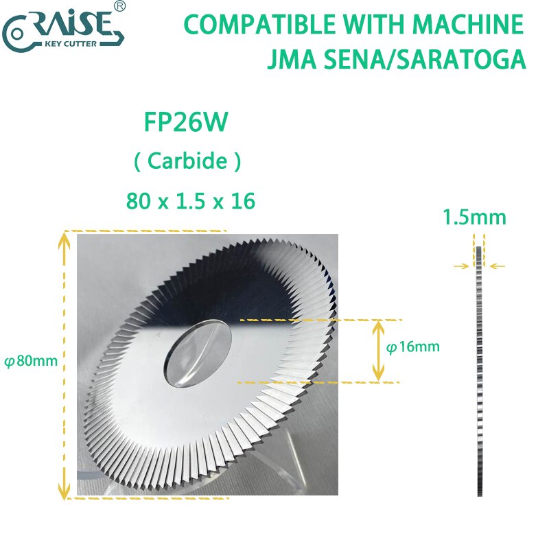 JMA SENA SARATOGA FP26W Carbide Mortice cutter 80x1.5x16 Replacement ...