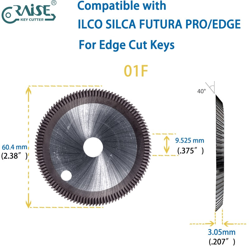 ILCO SILCA 01F Cutter For Edge Cut Keys Compatible with SILCA FUTURA ...